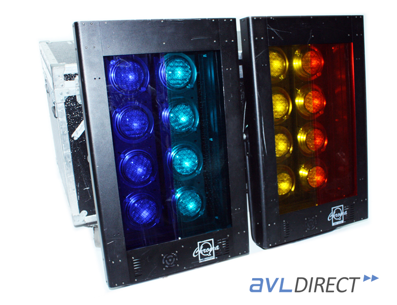 THOMAS PAR 36 SPOT BANK 8 LIGHT BLINDER SOCAPEX COLOR SCROLLER MOLEFAY ...